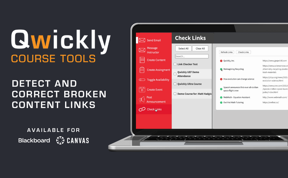 Qwickly | Detect and Correct Broken Content Links in Qwickly Course Tools