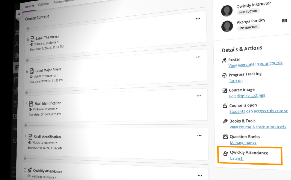 Qwickly | Check Out New Launch Point of Qwickly Attendance in Blackboard